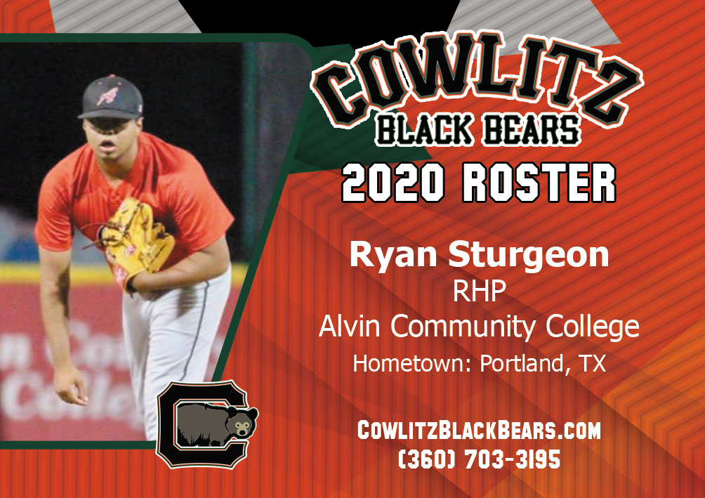Black Bears sign ACC RHP Ryan Sturgeon - Cowlitz Black Bears